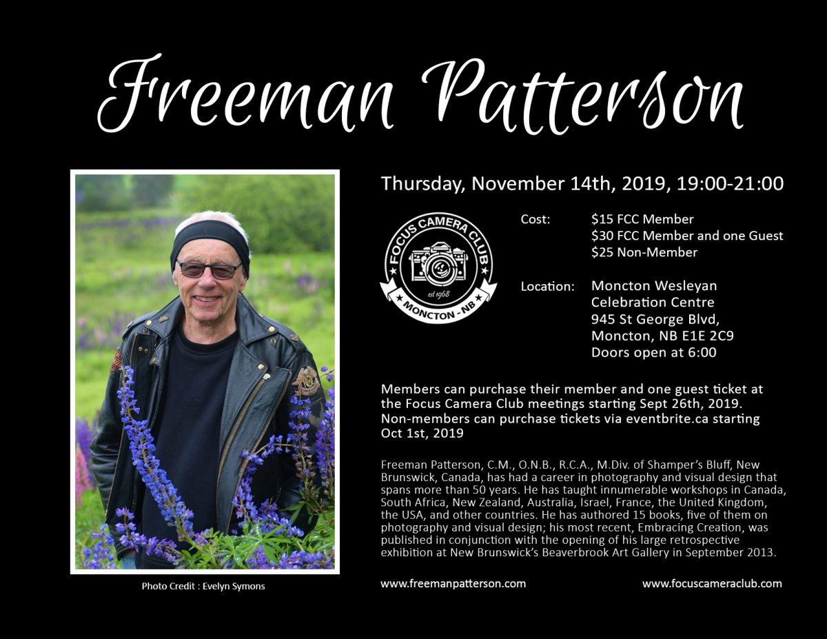 Freeman Patterson in Moncton - Canadian Association for Photographic Art