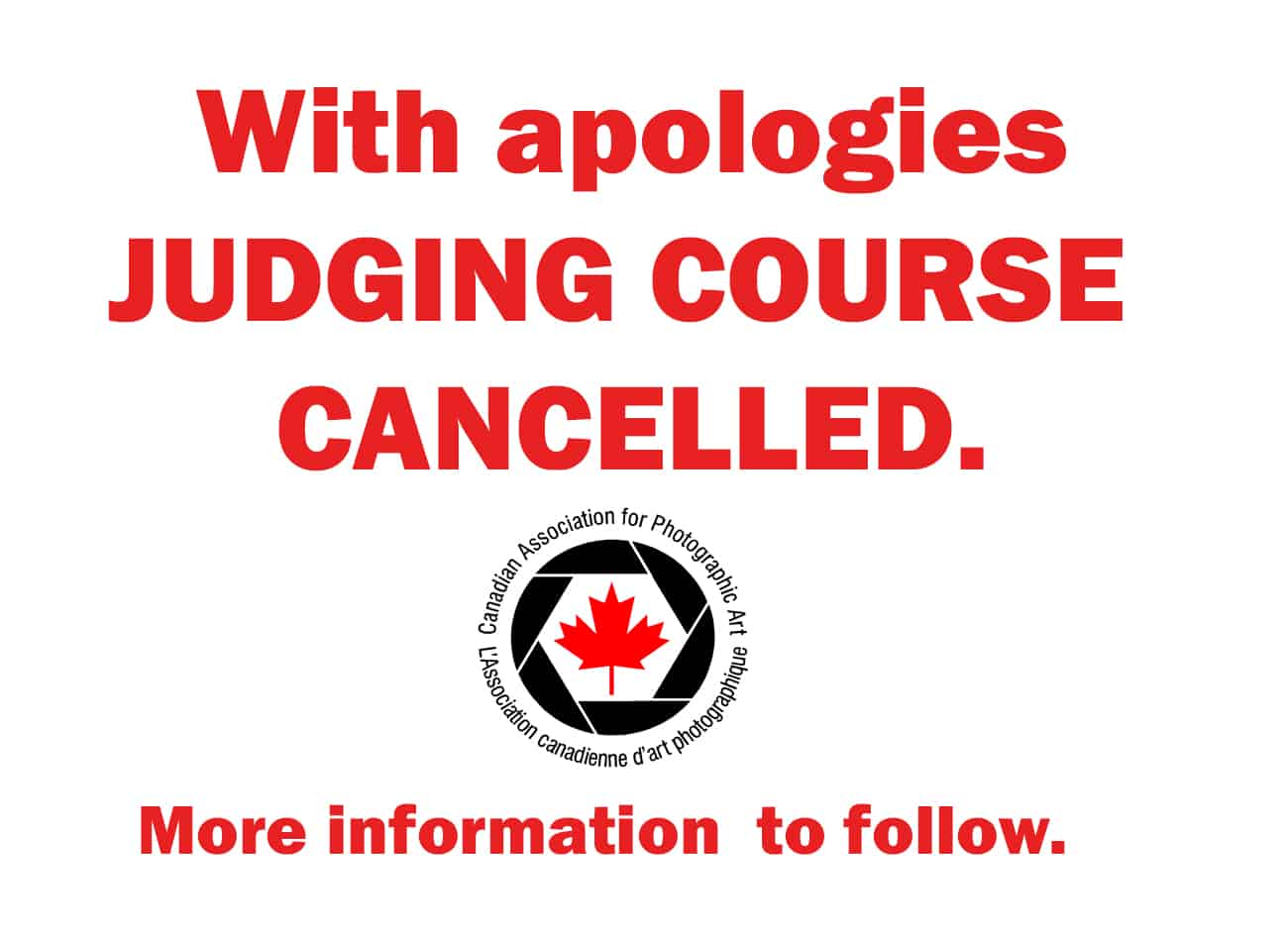 Mar. 10 Judging Course Cancelled - Canadian Association for ...